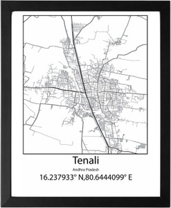 Tenali,Andhra Pradesh,India UNFRAMED Minimalist Map Line Art Print ...