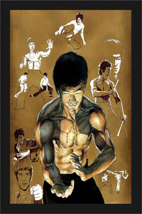 Bruce Lee Motivational Poster with A4 Size Frame F-198 Paper Print ...