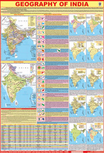 Geography of Indian map poster for competitive exam upsc ,ssc ,railway ...