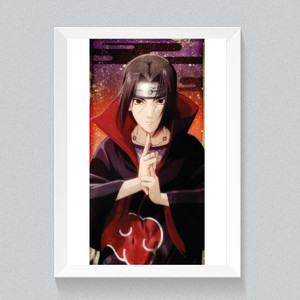 ANIME POSTER FRAME- ITACHI UCHIHA NARUTO - White Framed Wall Poster For ...