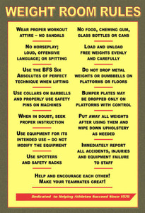 Poster Weight Room Rules sl-7787 (Large Print, 36x24, Banner Media ...