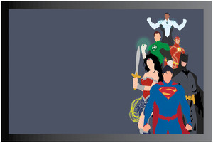 Justice League Superhero Frame Poster For Room Synthetic Wood Gloss ...