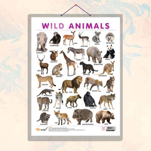 WILD ANIMALS CHART HARD LAMINATED | "Wildlife Adventure Chart" Paper ...