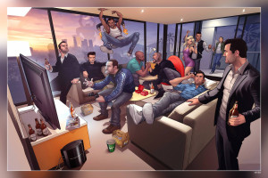 Grand Theft Auto Grand Theft Auto V Video Games Digital Art Matte ...
