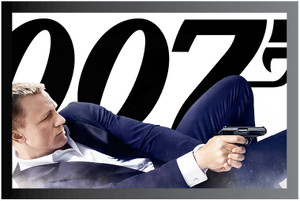 James Bond 007 Movie Frame Poster For Room Synthetic Wood Gloss ...
