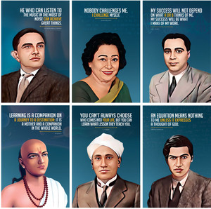 Indian Scientist Motivational and Inspirational Quotes Wall Posters ...