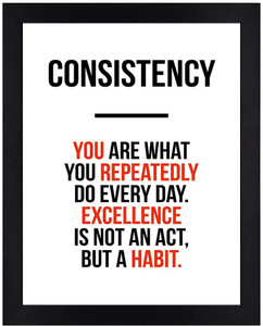Consistency Motivational Framed Poster , Inspirational Poster Paper ...
