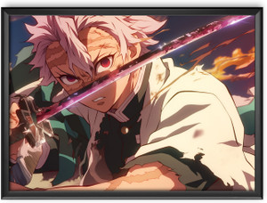 Sanemi Shinazugawa | Demon Slayer - Anime Framed Poster (Black Framed ...