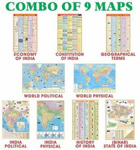 India & World Map (Both Political & Physical) Bihar with Constitution ...