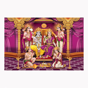 Ayodhya Ram Mandir Poster | Shri Ram Darbar Poster Sparkle Coated Self ...