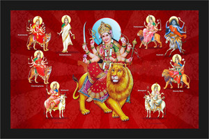 Devi Mata Religious Poster with A4 Size Frame F-365 Paper Print ...