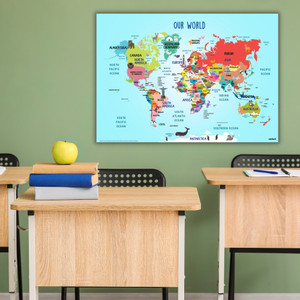 world map for clasroom . 3D Poster - EKDALI posters - Maps posters in ...