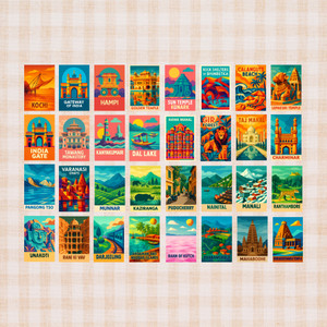 32 Tourist Places Posters Set | Kids Educational Posters Set Paper ...