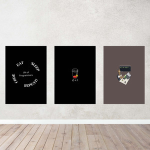 Pack Of 3 Aesthetic Coding Posters For Home And Office Photographic ...