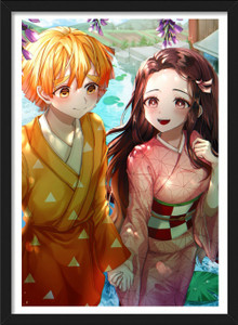 Zenitsu x Nezuko| Demon Slayer Framed Poster | Anime Framed Posters ...