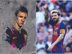 Lionel Messi Poster For Room & Office (Pack Of 2) Photographic Paper ...