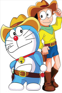 DOREAMON AND NOBITA CARTOON Paper Poster For Living & Kids Room (Poster ...