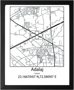 Adalaj,Gujarat,India UNFRAMED Minimalist Map Line Art Print Poster Wall ...