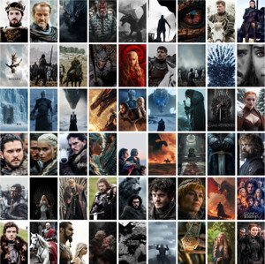 Game of Thrones Mini Poster Set of 54 (4x6 Inch) | GOT Wall Collage Kit ...