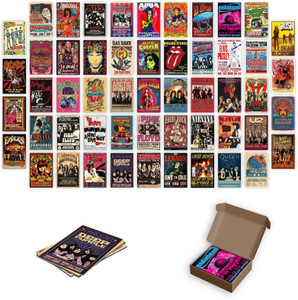 Vintage Rock Band Wall Collage Kit - Pack of 54 Posters, Classic Rock ...
