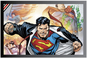 Superman Frame Poster For Room Synthetic Wood Gloss Lamination F7 Paper ...