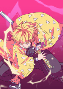 Zenitsu Agatsuma | Demon Slayer Posters for Wall | 300 GSM Paper Fine ...