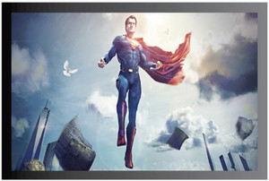 Superman Frame Poster For Room Synthetic Wood Gloss Lamination F16 ...