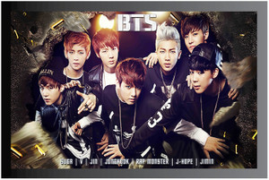 KPOP BTS Music Frame Poster For Room Synthetic Wood Gloss Lamination ...