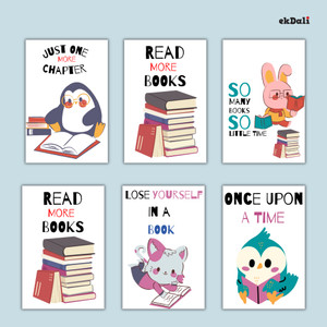 Whimsical Animal Posters for Kids Who Love to Read – A5 Set Paper Print ...