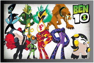 Ben 10 Poster with Frame Gloss Lamination M1 Paper Print - Animation ...