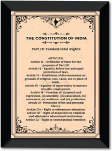 The Constitution of India I Fundamental Rights I Preamble Wall Frame A3 ...