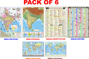 MAPS FOR UPSC (PACK OF 6) INDIAN CONSTITUTION, INDIAN HISTORY, INDIA ...