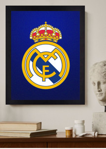 Real Madrid Team Logo Wall Art Framed Poster Paper Print - Sports ...