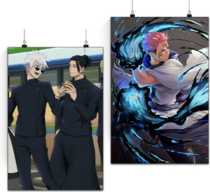 Gojo Geto and Sukuna Friend poster For Jujutsu Kaisen | Pack of 2 ...