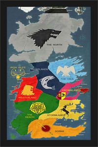 Game of Thrones GOT Poster with A4 Size Frame F-576 Paper Print - Maps ...