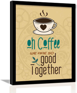 Coffee Quotes Poster with Frame for Cafe Restaurant Kitchen Wall Decor ...