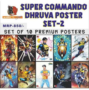 SUPER COMMANDO DHRUVA POSTER SET 2 Fine Art Print - Raj Comics By ...