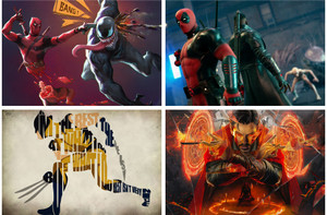 Poster 4 Combo Deadpool & Wolverine Poster for Home Office and Student ...