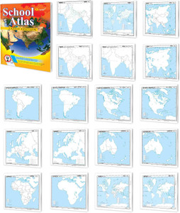 Set of 18 outline Maps + 1 Atlas Book | Geography Made Easy with Small ...