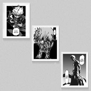 ANIME POSTER FRAME (MANGA ART) - Black/White Wall Poster For Home And ...