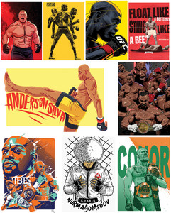 Set of 9 MMA Fighters Famous Posters Wall Stickers Wall Decor Poster ...