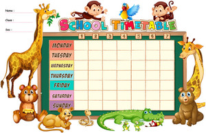 School Timetable | Poster for Kids Room | Education Poster Wall Chart ...