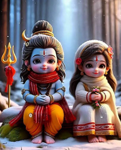 shiv parvati cartoonn poster deepart9860719 Multicolour, Printed, 12 x ...