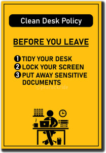 Clean Desk Policy I Office I Factory I Wall Poster A4 Fine Art Print ...