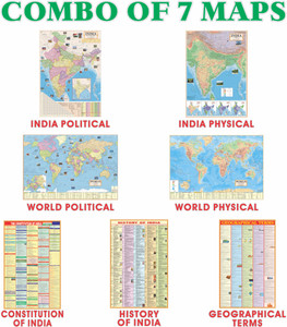 India & World Map ( Both Political & Physical ) with Constitution of ...
