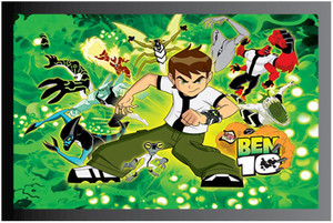 Ben 10 Poster with Frame Gloss Lamination M14 Paper Print - Animation ...