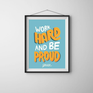 “Work Hard” Motivational Quote Poster for Home and Office, A4 Size ...