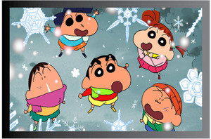 Shin Chan Frame Poster For Room Synthetic Wood Gloss Lamination F3 ...