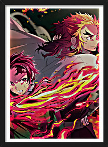 Tanjiro x Rengoku | Demon Slayer Framed Poster | Anime Framed Posters ...