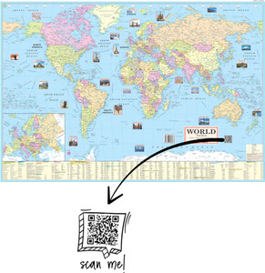 World Political Map | Detailed Educational Wall Chart| Ideal for UPSC ...